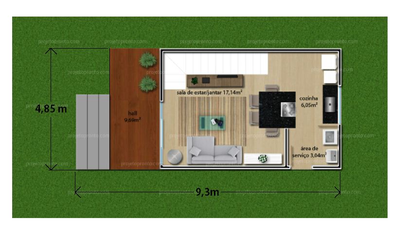 PROJETO PRONTO - PROJETO LOFT 1 SUÍTE - KP02